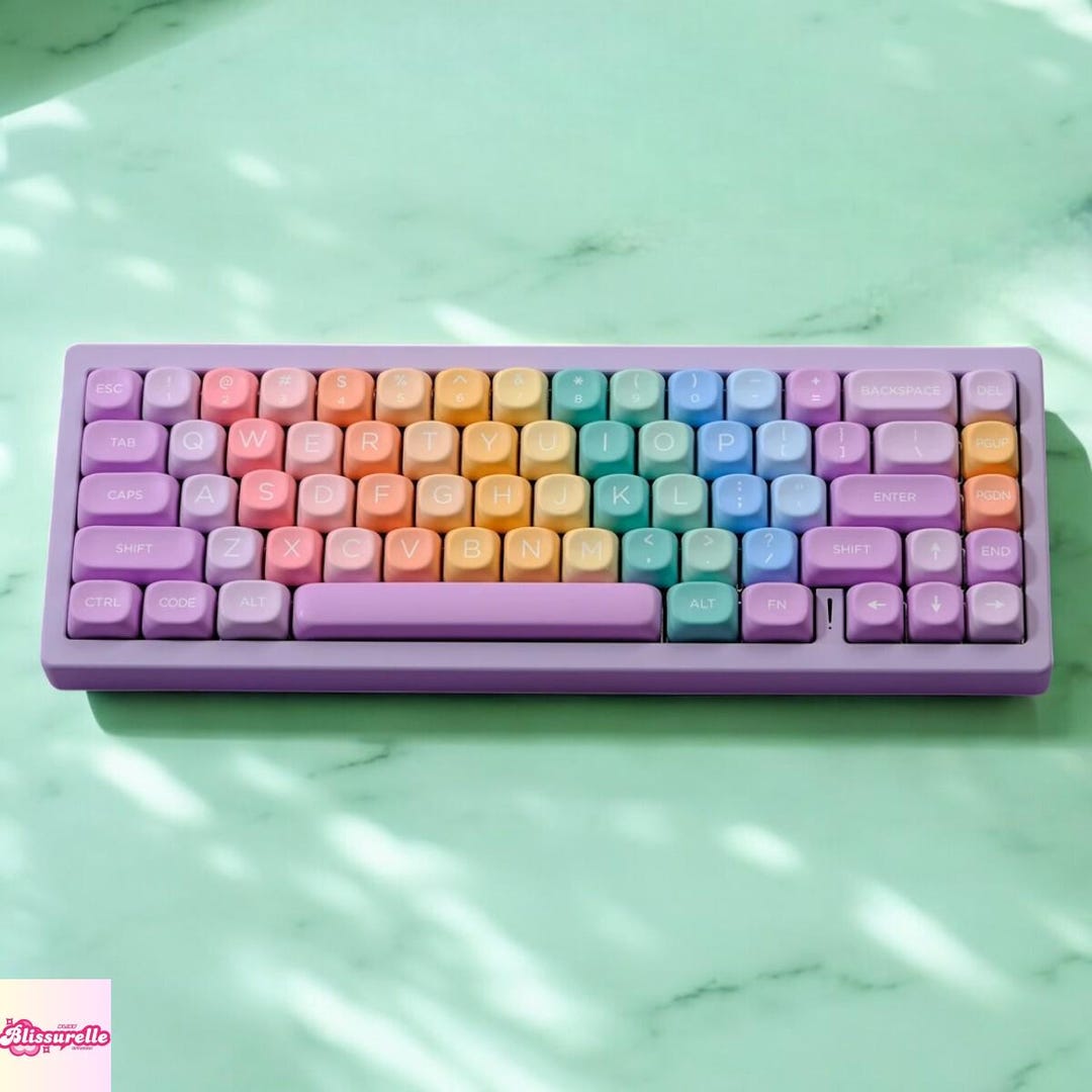 126 Rainbow Themed Keycaps Set, MOA Profile, Dye Sublimation, PBT ...