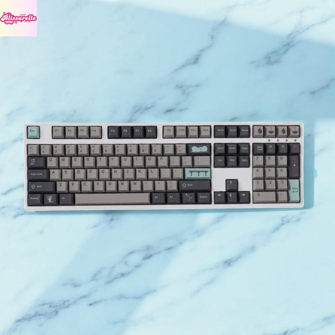 Rainy Day Themed Keycap Set for Mechanical Keyboard, 129 Keys, Cherry ...