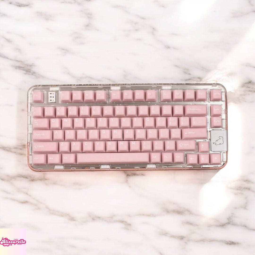 162 Translucent Pink Keycaps Set, Custom Keycaps, Unique Keyboard Caps ...