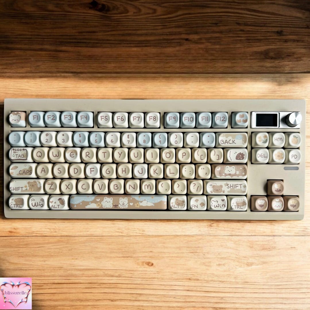 132 Tea Bear Themed Keycaps, MOA Profile, Mechanical Keyboard, Custom ...