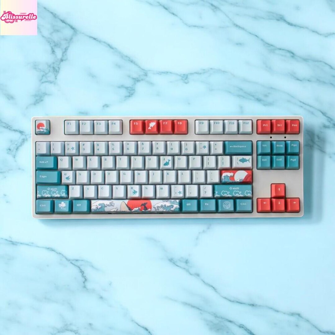 Coral Sea Keycaps, OEM Profile, 108 Keys, Mechanical Keyboard, Unique ...