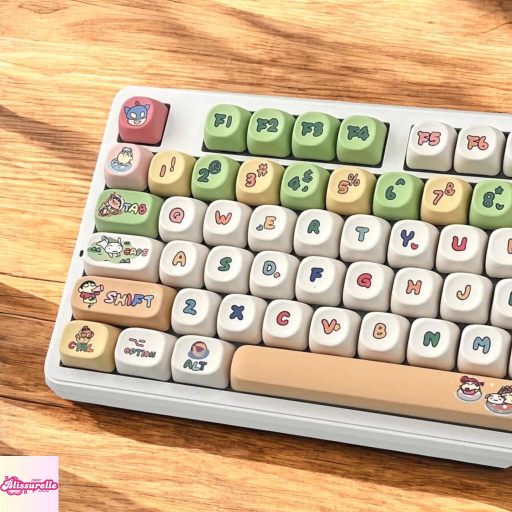 145 Cartoon Kid Themed Keycaps, Unique Keycaps, MOA Profile, Mechanical ...