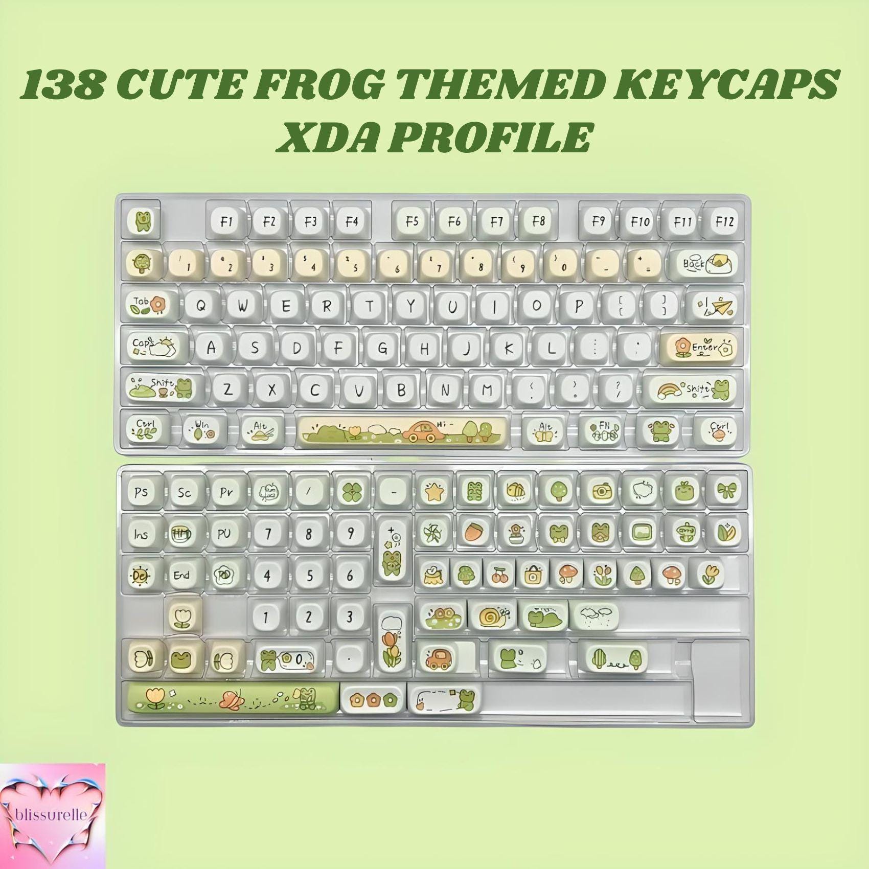 138 Cute Frog Themed Keycaps, XDA Profile, Custom Keyboard Decor ...