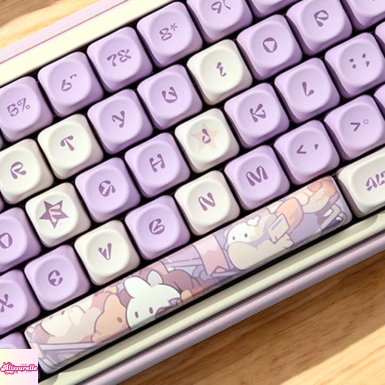 130 Purple Rabbit Themed Keycaps, Keycaps Set, Custom Keycaps, Unique ...