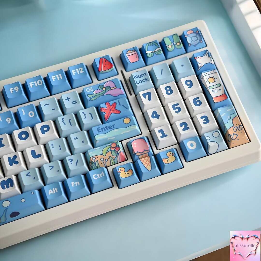 143 Chill Waters Themed Keycaps, WCA Profile, Custom Keyboard Decor ...