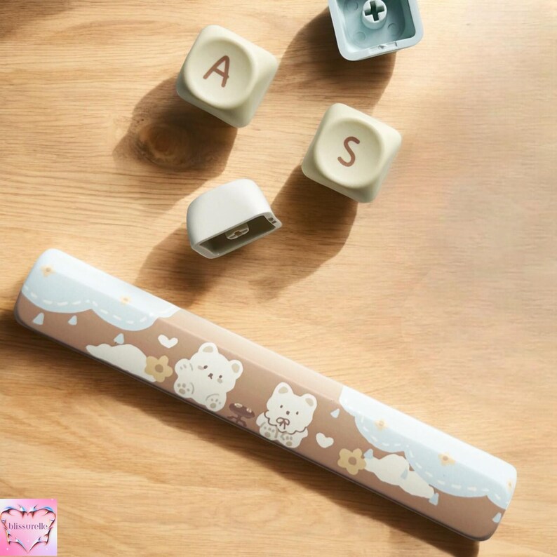 132 Tea Bear Themed Keycaps, MOA Profile, Mechanical Keyboard, Custom ...