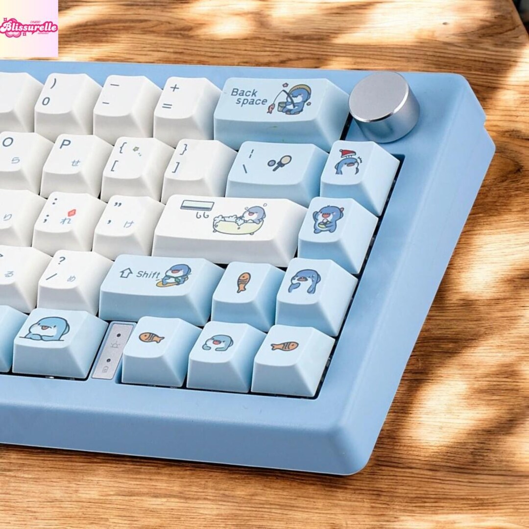 Cute Shark Keycap Set for Mechanical Keyboard, 131 Keys, Cherry Profile ...