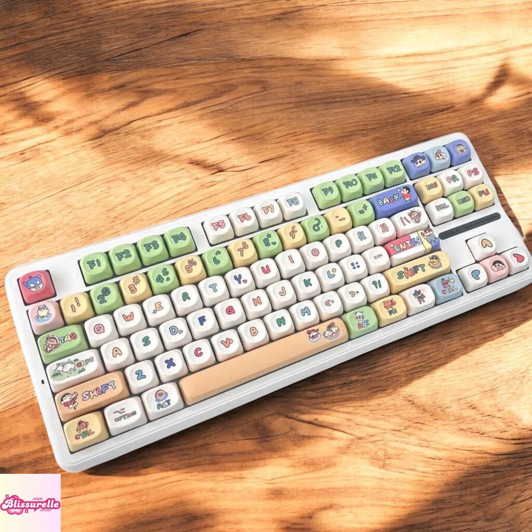 145 Cartoon Kid Themed Keycaps, Unique Keycaps, MOA Profile, Mechanical ...