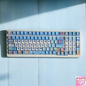 143 Chill Waters Themed Keycaps, WCA Profile, Custom Keyboard Decor ...