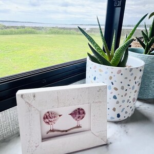 Seashell Birds Small Frame Beach Home Decor White Coastal, Wedding Gift ...