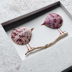 Seashell Birds Small Frame Beach Home Decor White Coastal, Wedding Gift ...