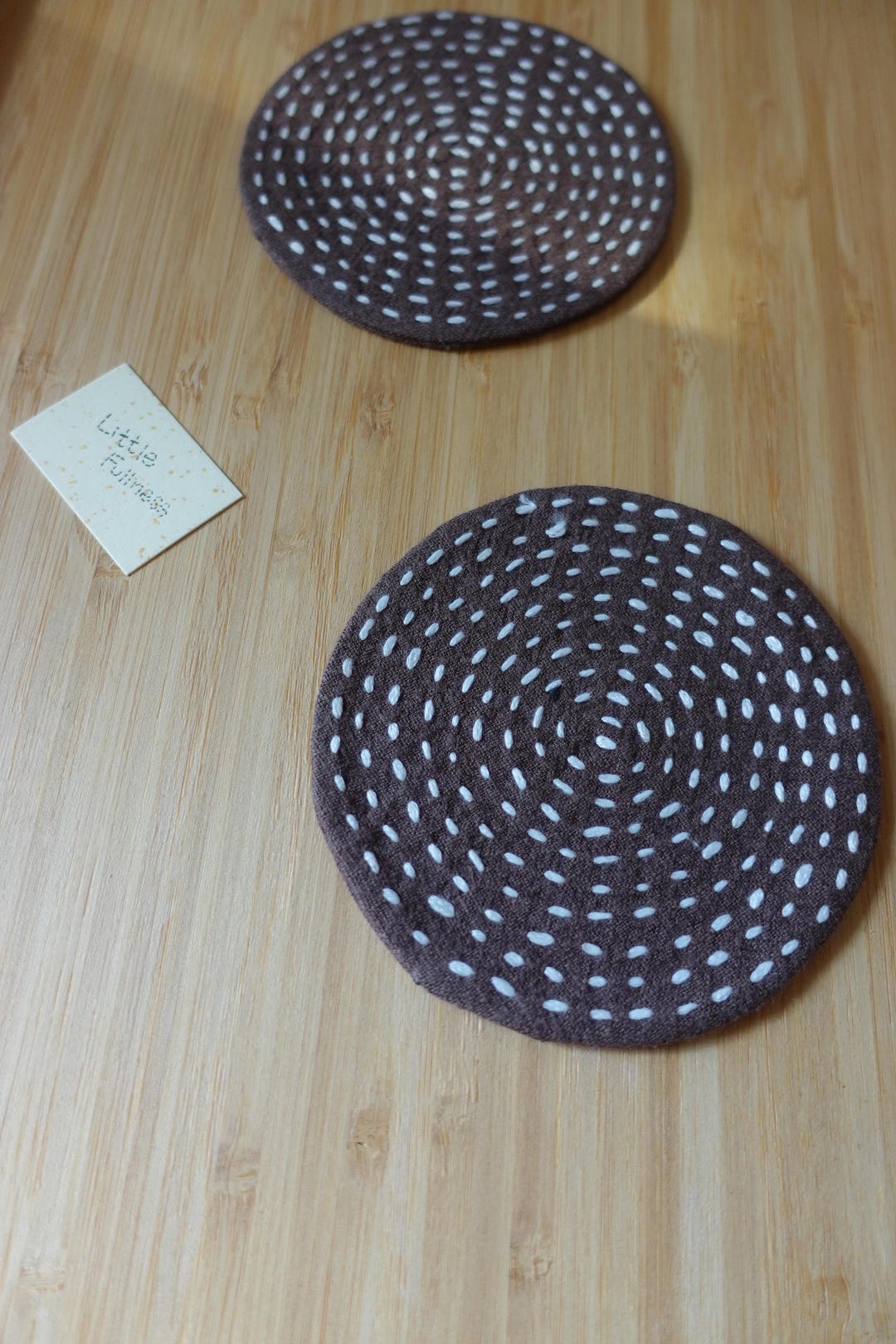 Hand Sewed Cup Coaster Sashiko Pattern Hand Made Gift for Coffee Lovers ...