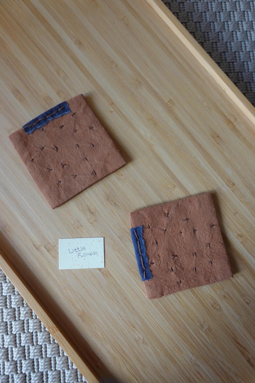 Hand-stitched Cup Coasters Hand Sew Cup Coasters Natural Dyed Fabric ...