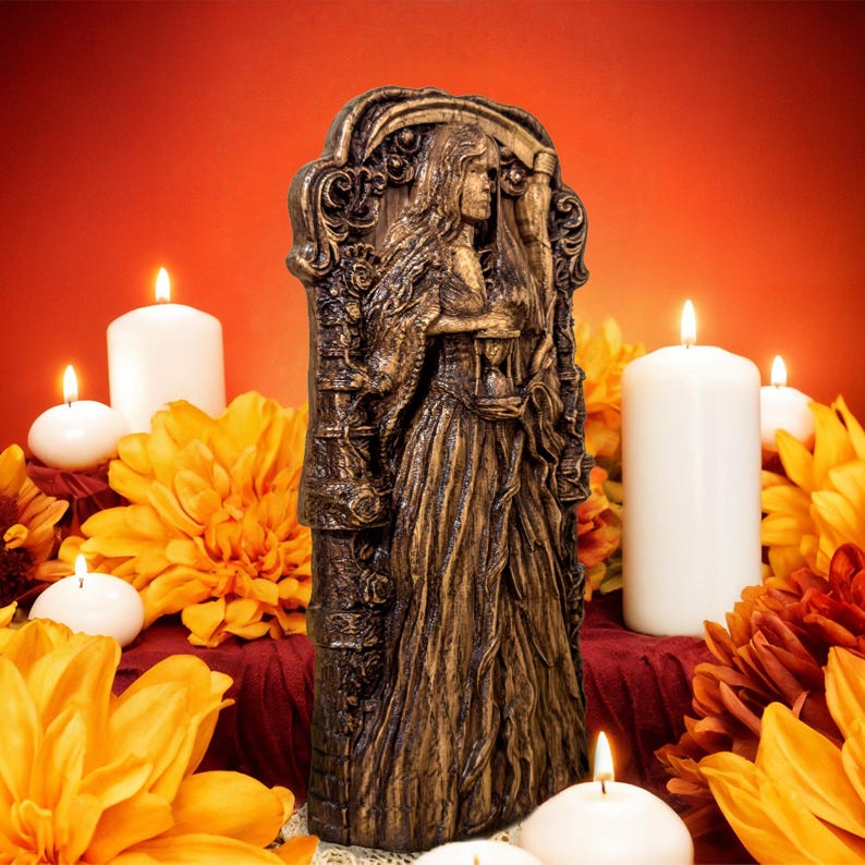 Dark Goddess Statue Death Underworld Queen Shadow Pagan Altar Occult ...