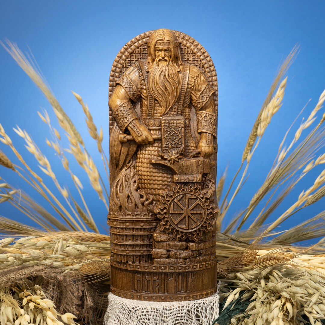 Svarog Statue Slavic God Fire Blacksmith Creator Forge Hammer Pagan ...