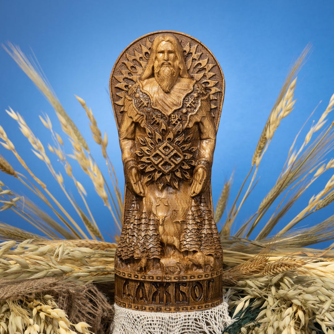 Slavic God Dazhbog Wooden Statue Sun God Mythology Gift Pagan Altar ...