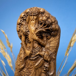 Chernobog Wooden Statue, Slavic Gods, God of Darkness and Fate, Pagan ...