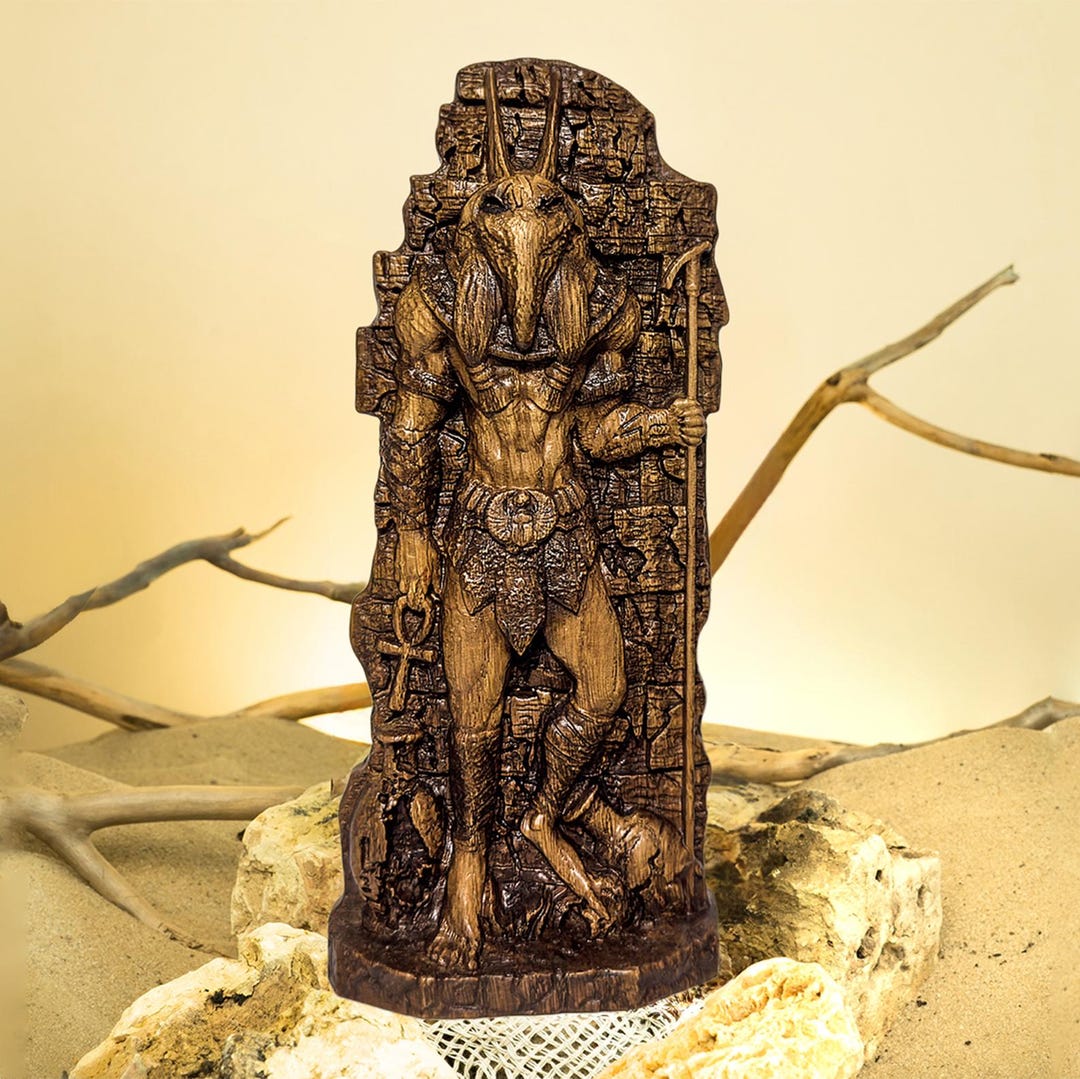Seth Statue, Egyptian God of Chaos and Storms, Wooden Ancient Deity ...