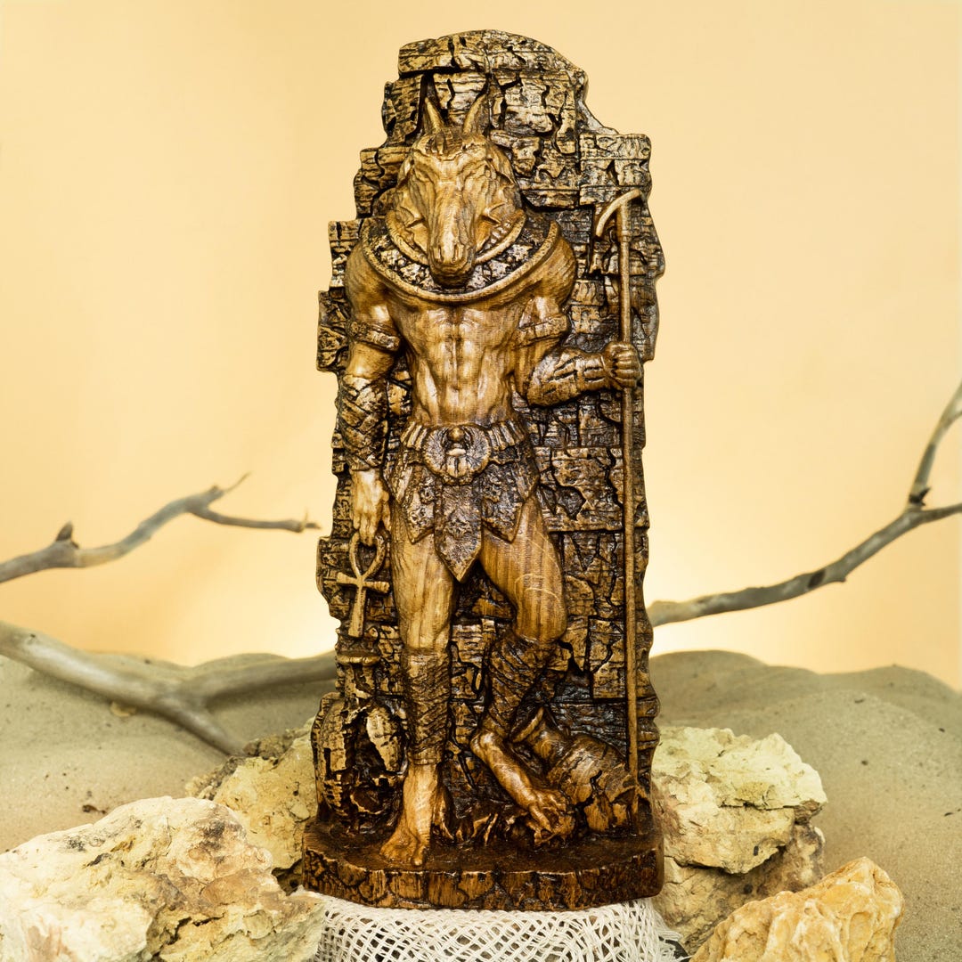 Seth Egyptian God Statue, Wooden Chaos Deity Figurine, Kemet Mythology ...