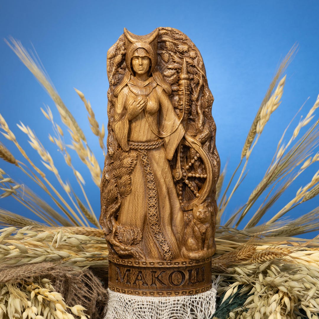 Mokosh Makosh Slavic Goddess Statue, Mokosha Hand-carved Figurine, Fate ...