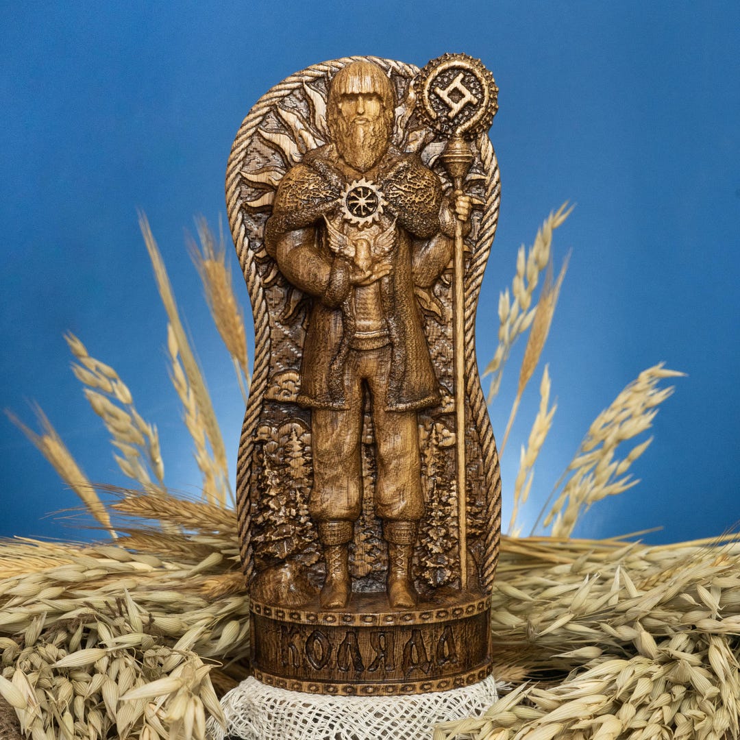 Slavic God Kolyada Wooden Statue Mythology Gift Pagan Altar Renewal ...