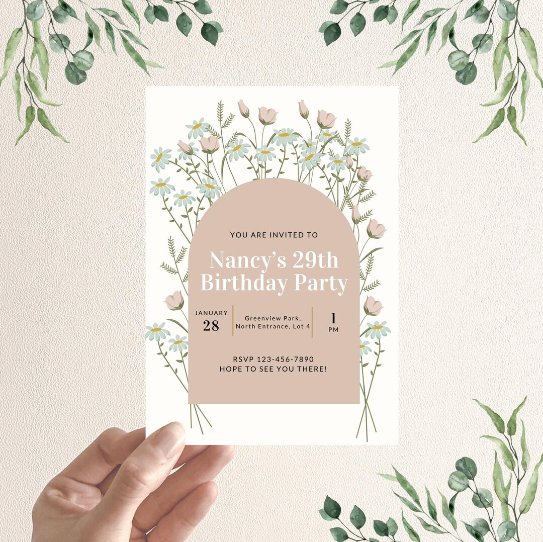 Editable Birthday Invitation, Custom Birthday Invitation, Cute ...