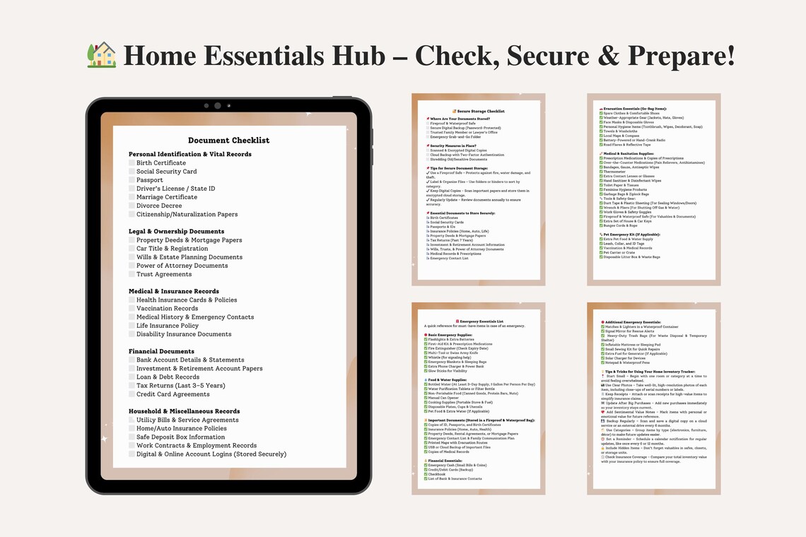 Home Inventory Tracker Printable | Organize, Track & Secure Your ...