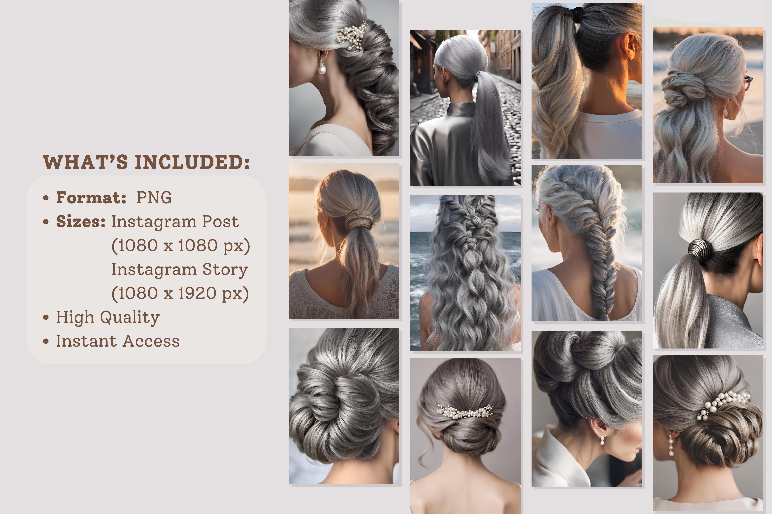 Faceless Gray Hair Stock Photography – Diverse Silver Hair Styles for ...