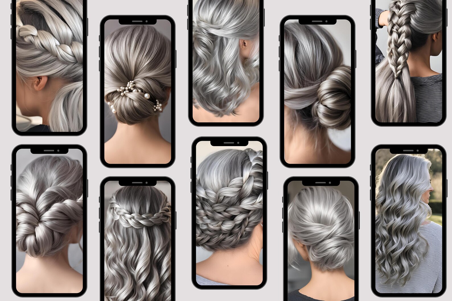 Faceless Gray Hair Stock Photography – Diverse Silver Hair Styles for ...