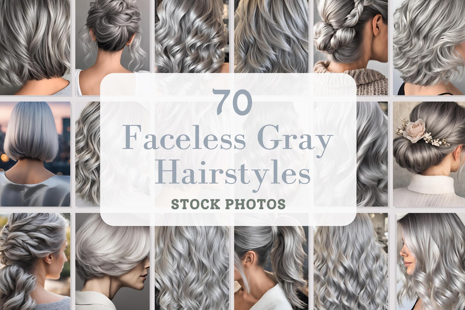 Faceless Gray Hair Stock Photography – Diverse Silver Hair Styles for ...