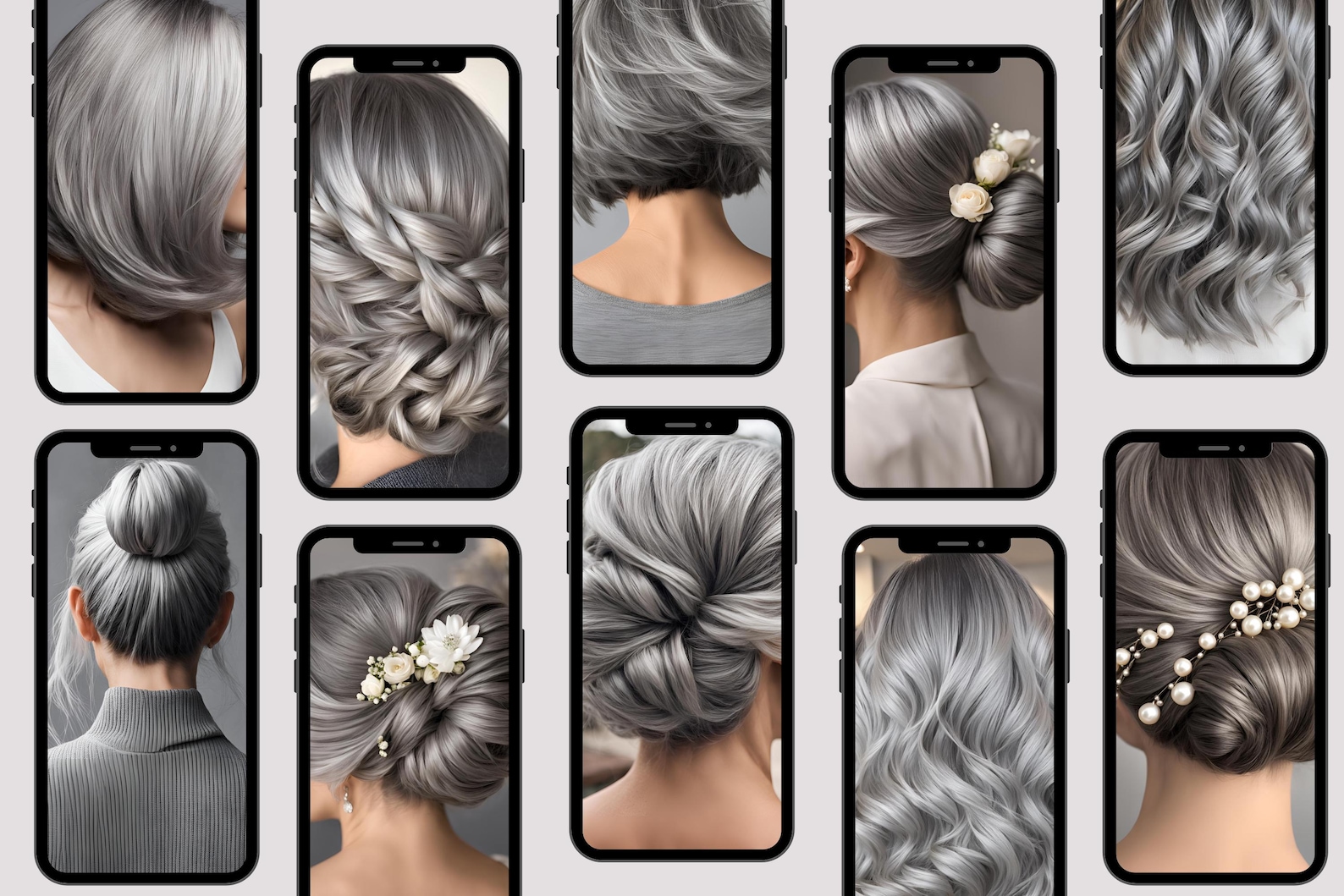 Faceless Gray Hair Stock Photography – Diverse Silver Hair Styles for ...