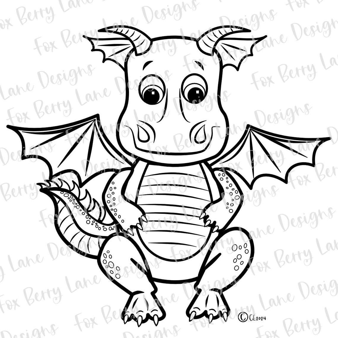Dragon, Cute Dragon, Digi Stamp, Digi Dragon, Digital Download ...