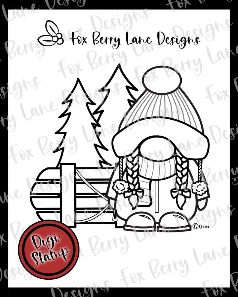 Gnomes, Gnome Digi Stamp, Digital Download, Digital Stamp, Card Making ...