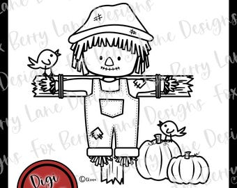 Scarecrow, Scarecrow Row, Scarecrow and Crows, Fall, Harvest, Digi ...