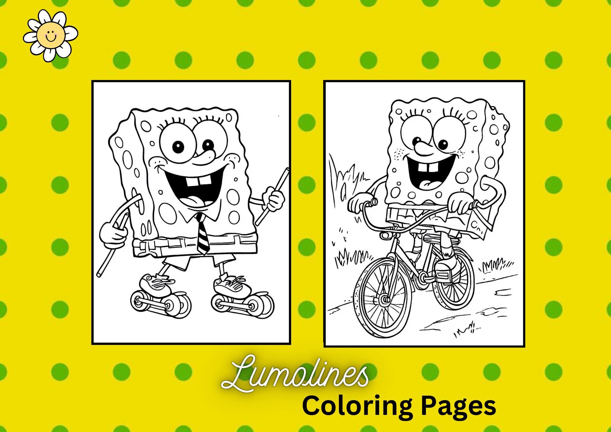 Spongebob Sports Coloring Pages, Funny Scenes, Mini-golf, Biking ...