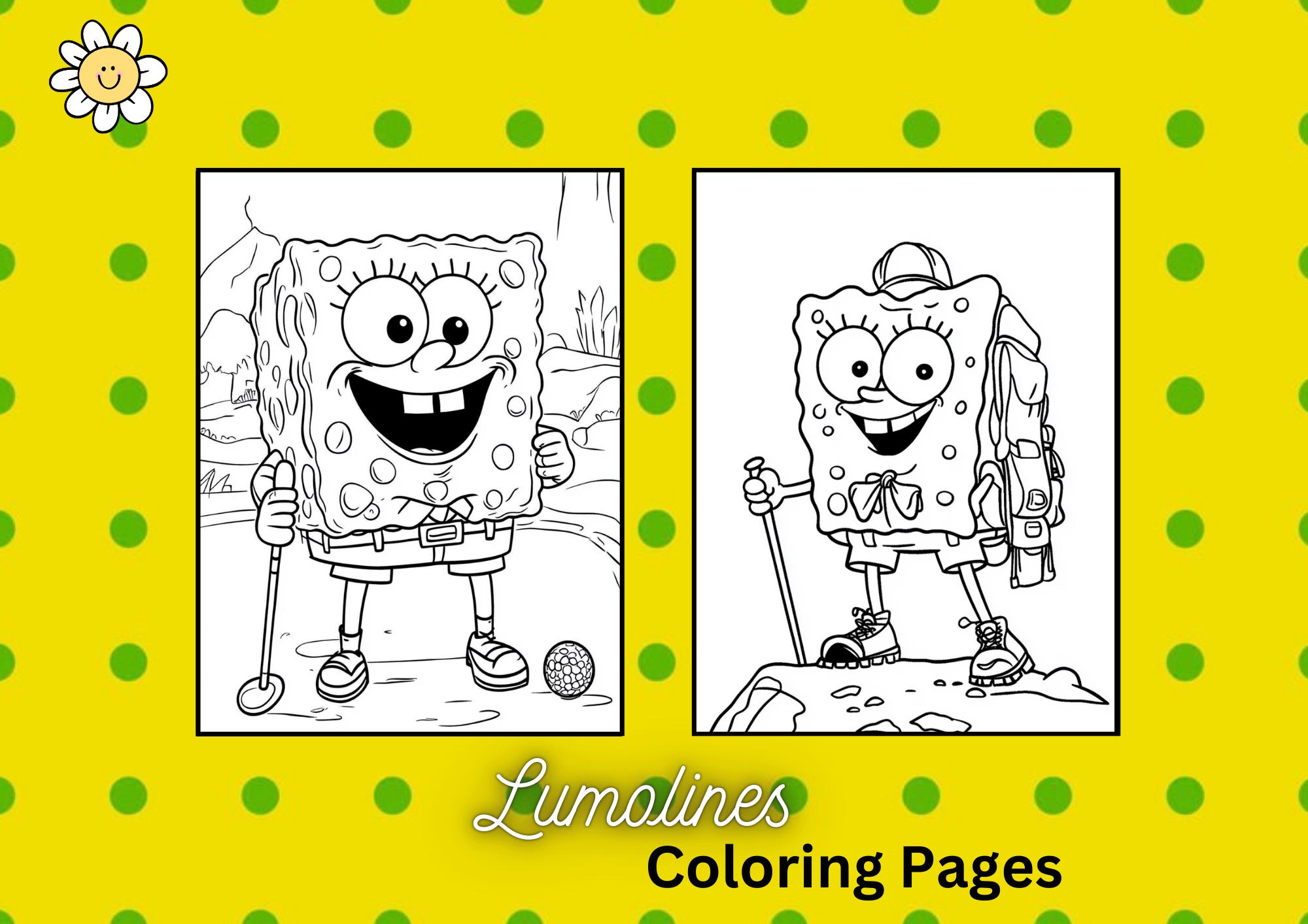 Spongebob Sports Coloring Pages, Funny Scenes, Mini-golf, Biking ...