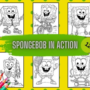 Spongebob Sports Coloring Pages, Funny Scenes, Mini-golf, Biking ...