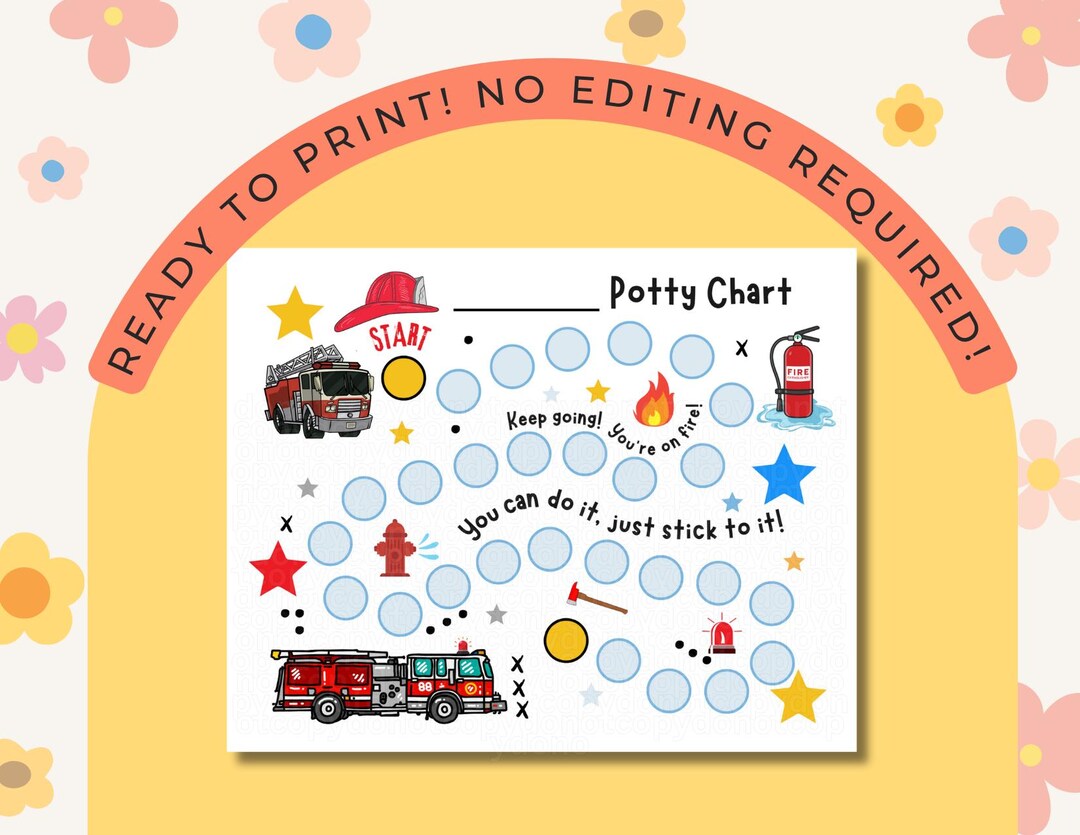 Potty Training Chart Printable, Printable Reward Chart, Digital Instant ...