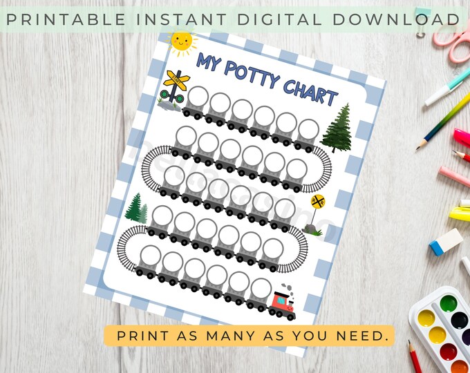 Printable Potty Training Chart, Digital Instant Download, Not Editable ...