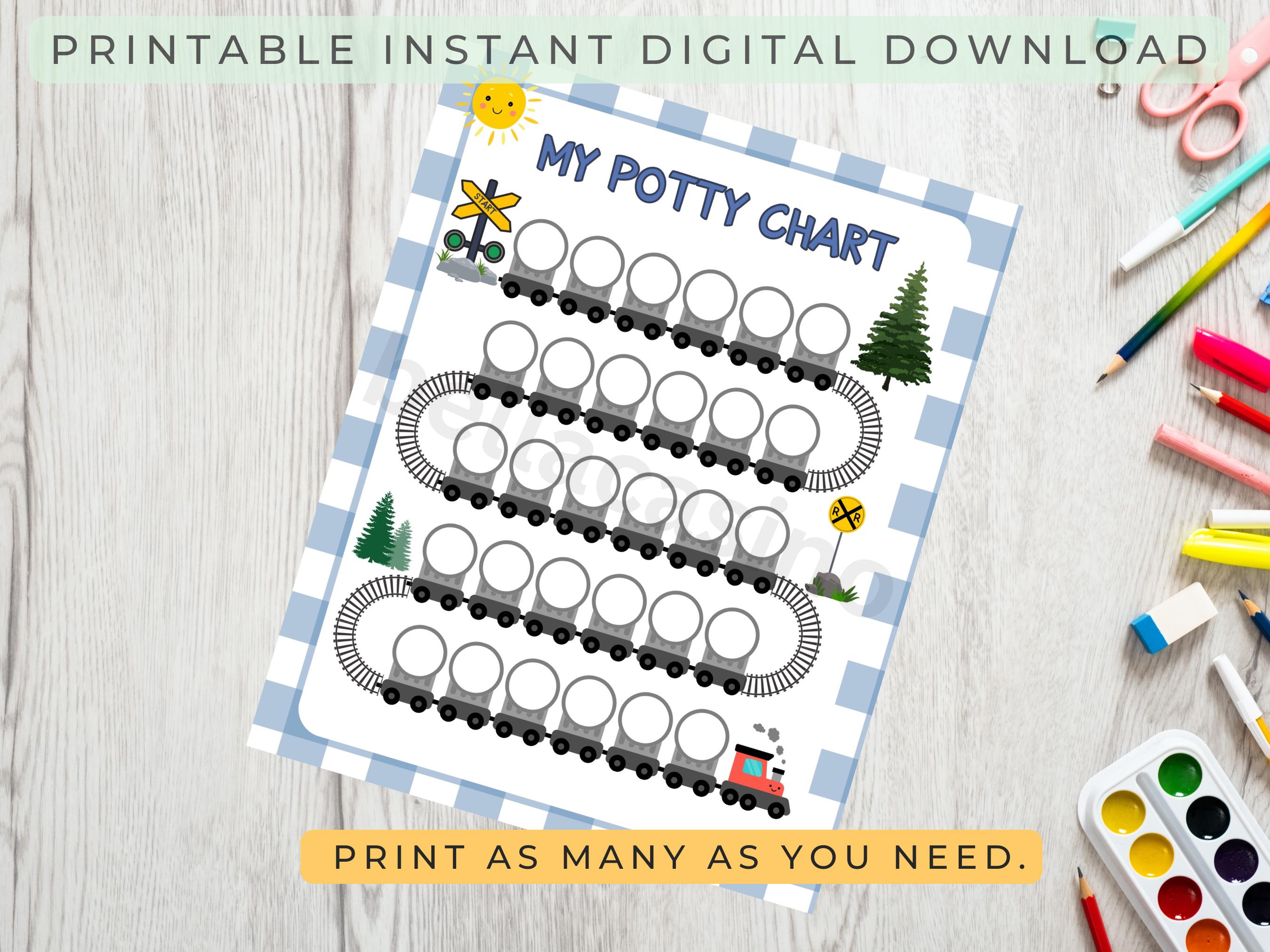 Potty Training Chart Printable, Digital Instant Download, Not Editable ...