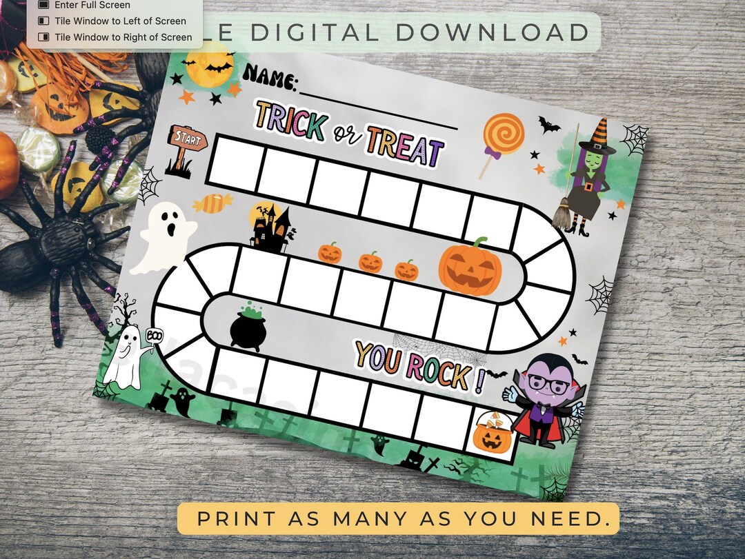 Printable Halloween Reward Chart for Kids L Printable Incentive Chart L ...