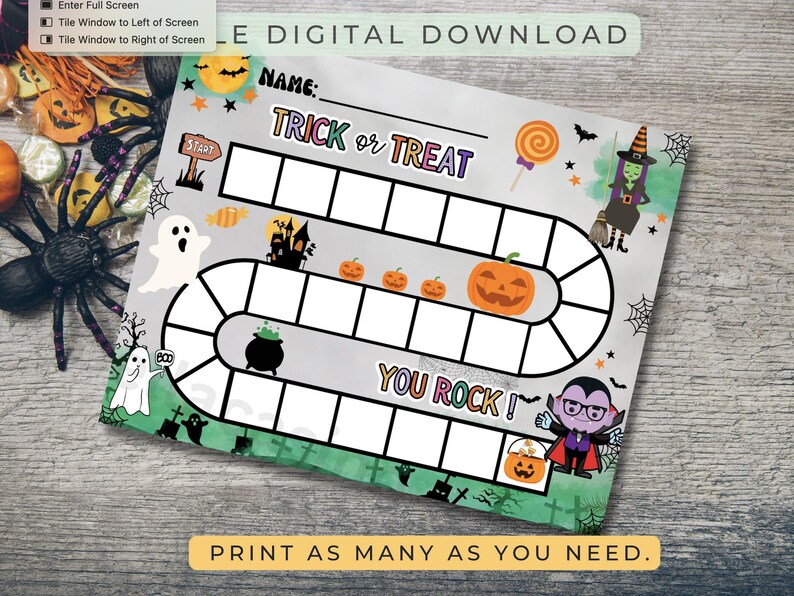 Printable Halloween Reward Chart for Kids L Printable Incentive Chart L ...