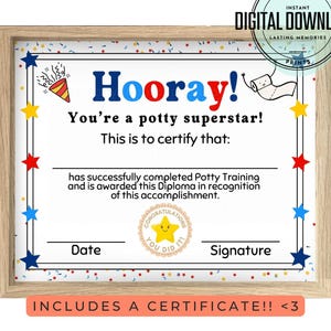 Potty Training Chart Printable, Printable Reward Chart, Digital Instant ...