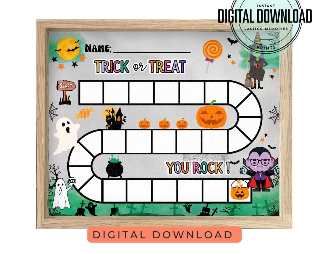 Printable Halloween Reward Chart, Printable Training Chart, Digital ...
