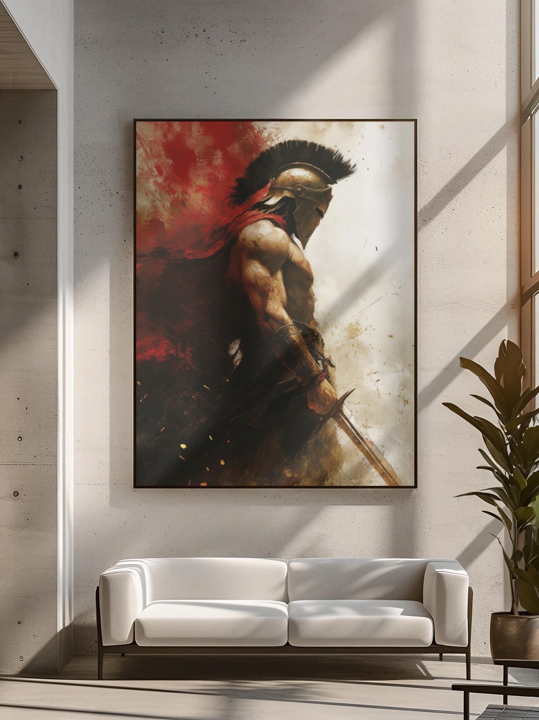 Spartan Warrior II Wall Art, Instant Digital Download, Antique Wall Art ...