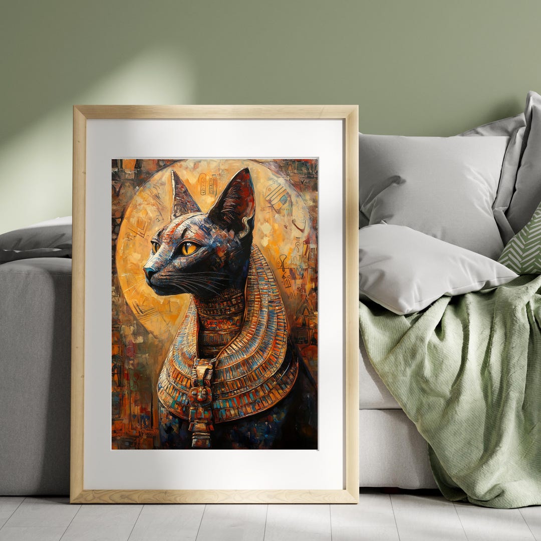 Bastet Cat Art Print: Egyptian Sphinx Portrait (digital Download) - Etsy