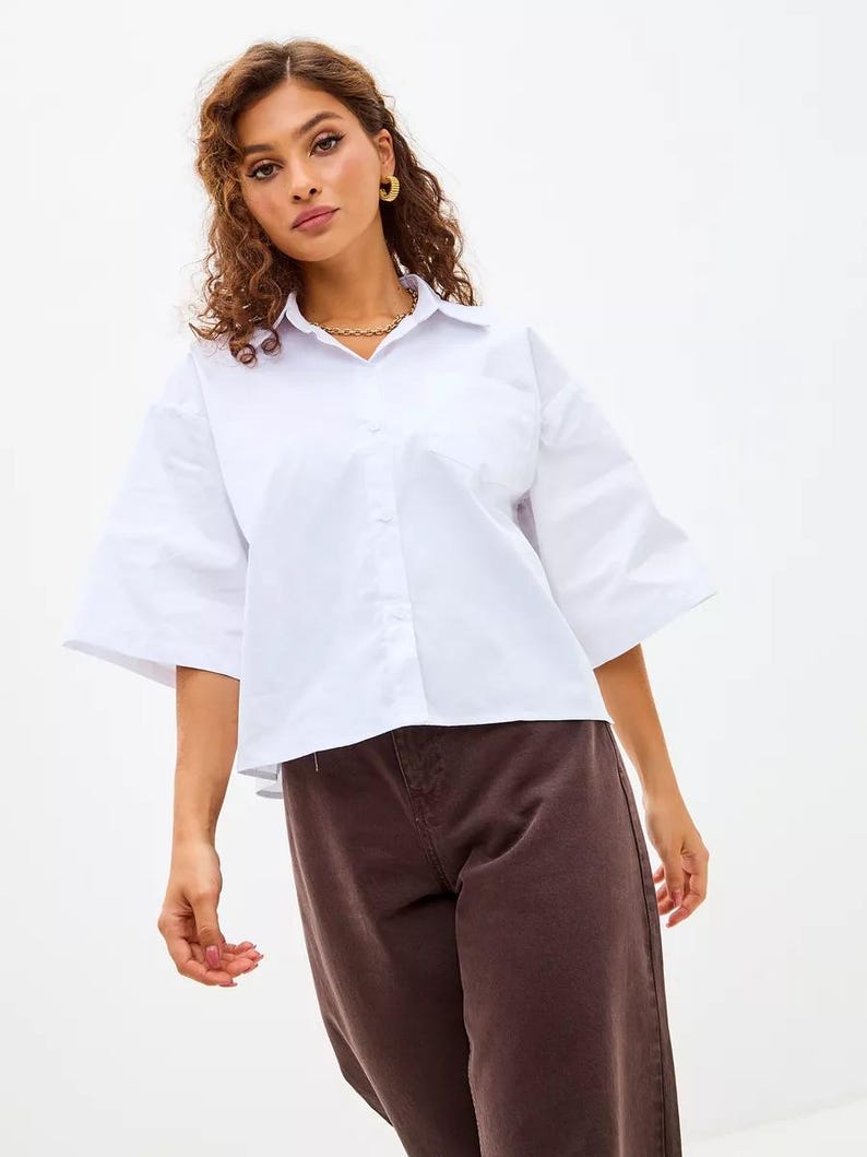 Shirt Sewing Pattern, Women Shirt Pattern, Crop Shirt Pattern, Sewing ...