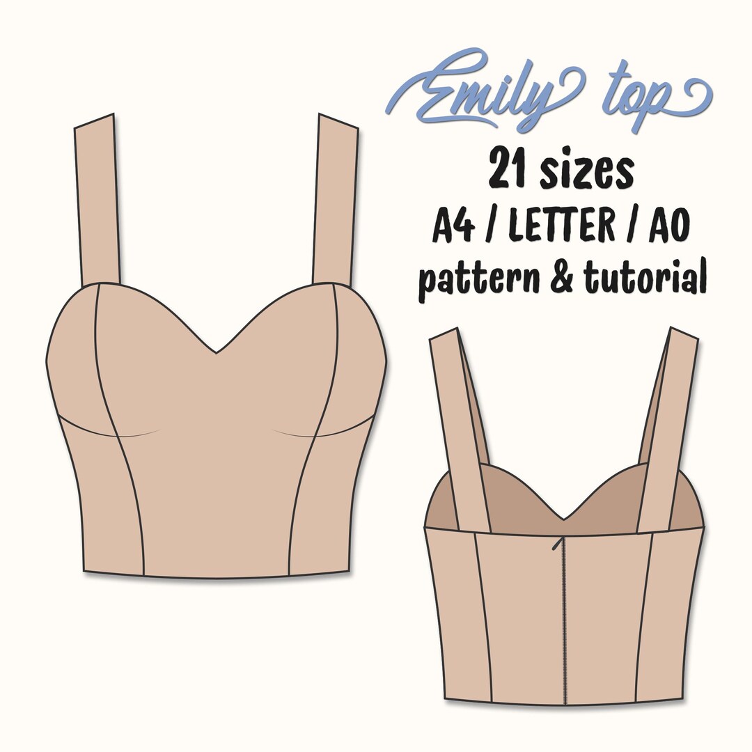 Crop Top Pattern| Straps Crop Top Pattern| Square Neckline Crop Top ...