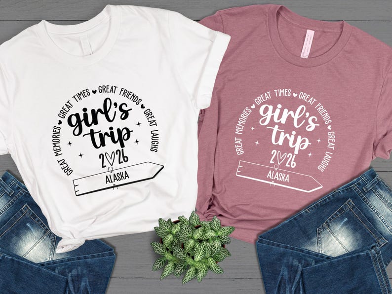 Custom Destination Girls Trip 2026 Shirt: Girls Vacation Matching Shirt ...