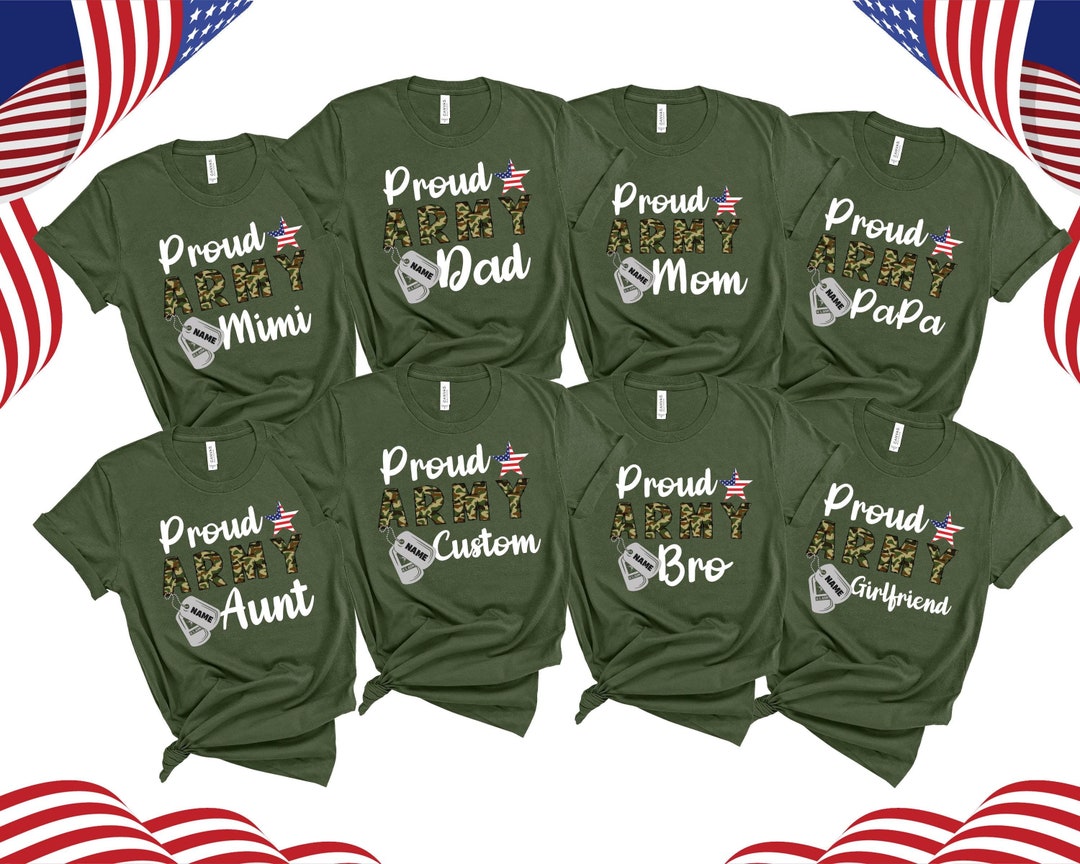 Custom Proud Army Family T-shirts, Personalized Military Graduation ...